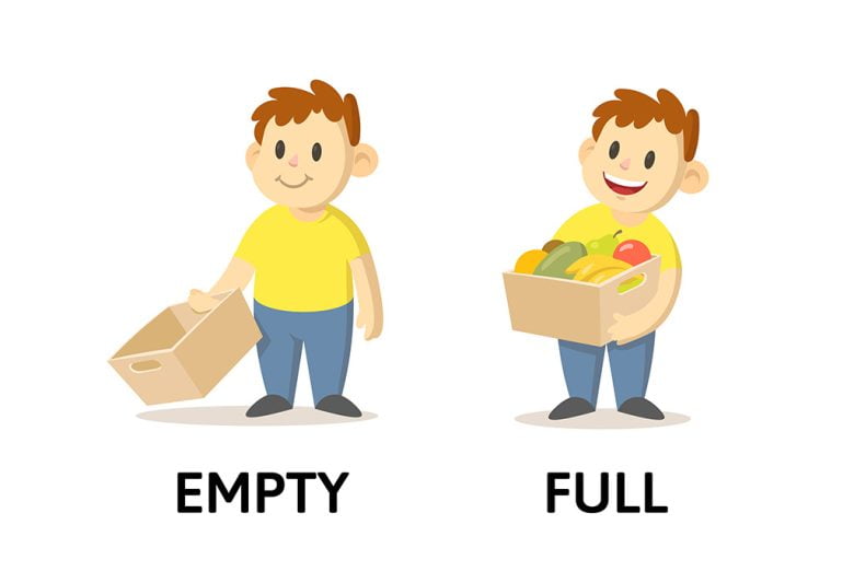 Conceito cheio e vazio para pré-escolares - Cetro Concursos